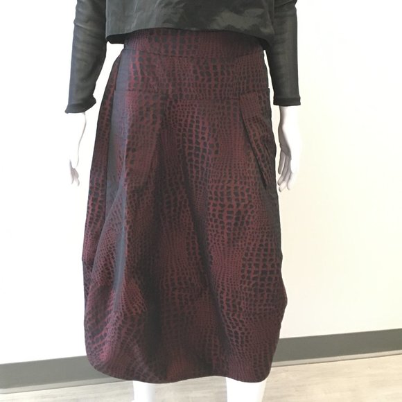 Sun Kim by Comfy USA | Skirts | Sun Kim Midtown Skirt Wine Jacquard ...